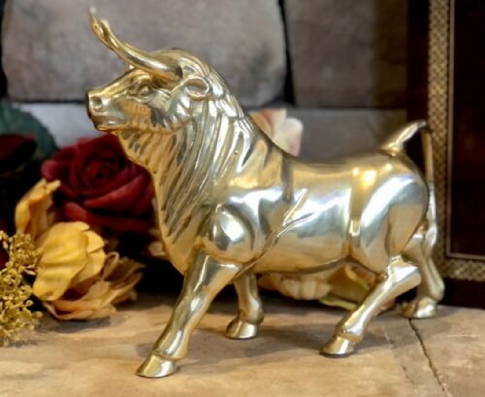 Vintage Solid Brass BULL Figure Heavy Large Cattle Decoration - Etsy UK