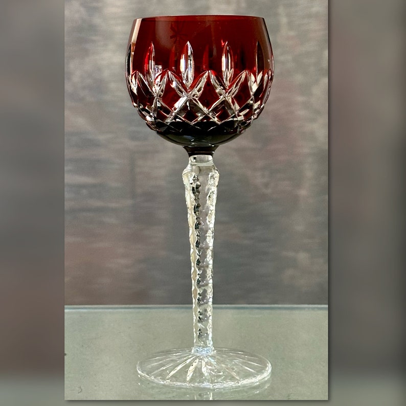 Vintage Ajka Arabella Ruby Red Cut to Clear Wine Hock Glass - Etsy