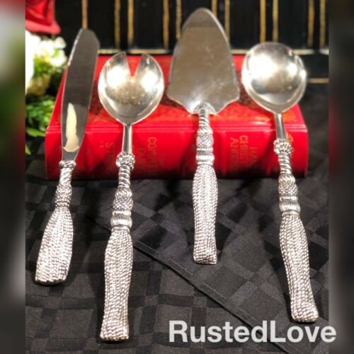 Vintage Silea Silver Plated Tassel handled Salad / cake serving pieces ...