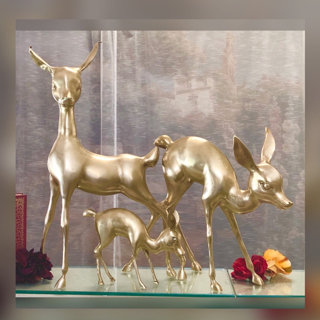 Brass Deer / Christmas Reindeer / Vintage Deer / Bambi Deer / Deer ...