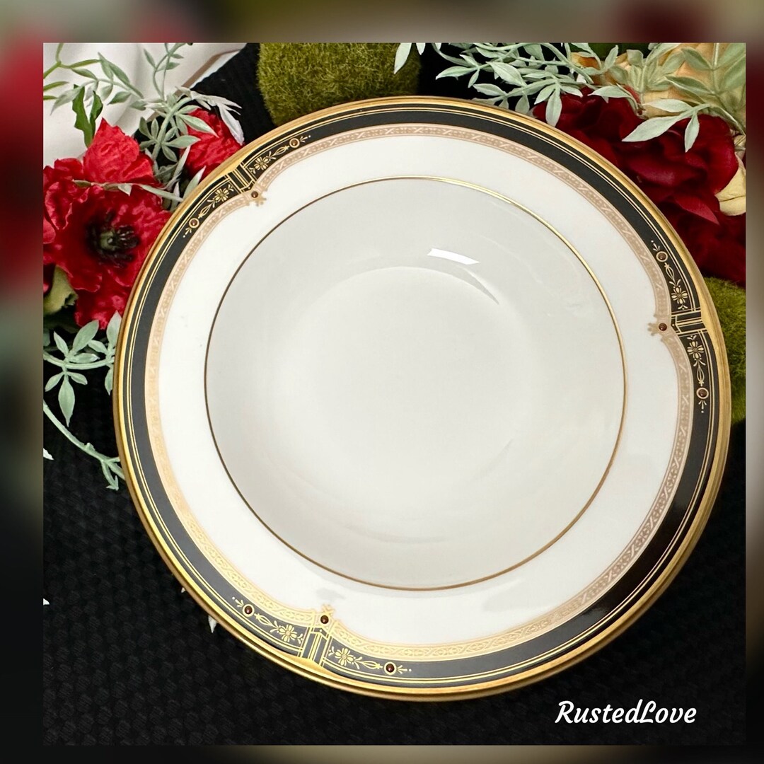 Noritake Gold & Sable Rim Soup Bowl / Vintage Noritake Bone China ...
