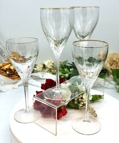 Lenox Encore Gold Wine Glasses Blown Glass - set of 4