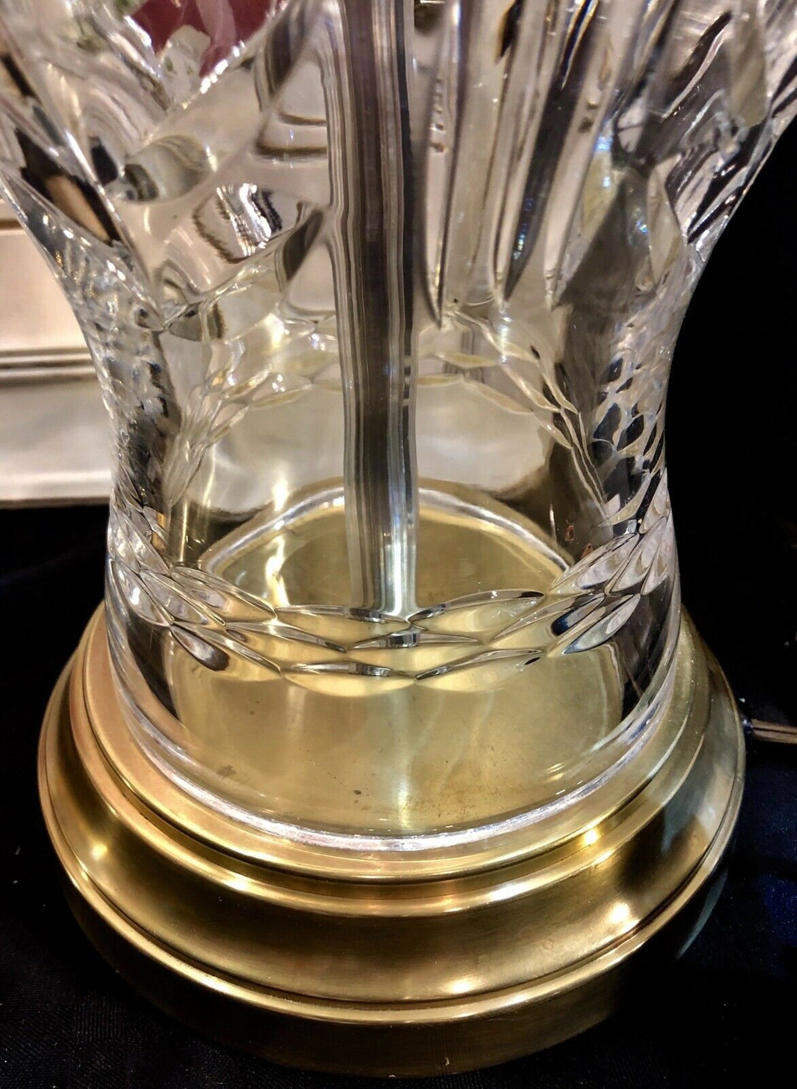 Vintage Crystal Table Lamps / Pair Brass Hollywood Glam Lamps - Etsy