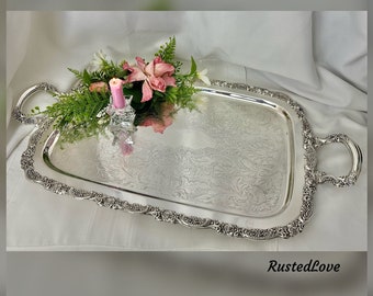 Vintage Oneida Silver Tray - Etsy