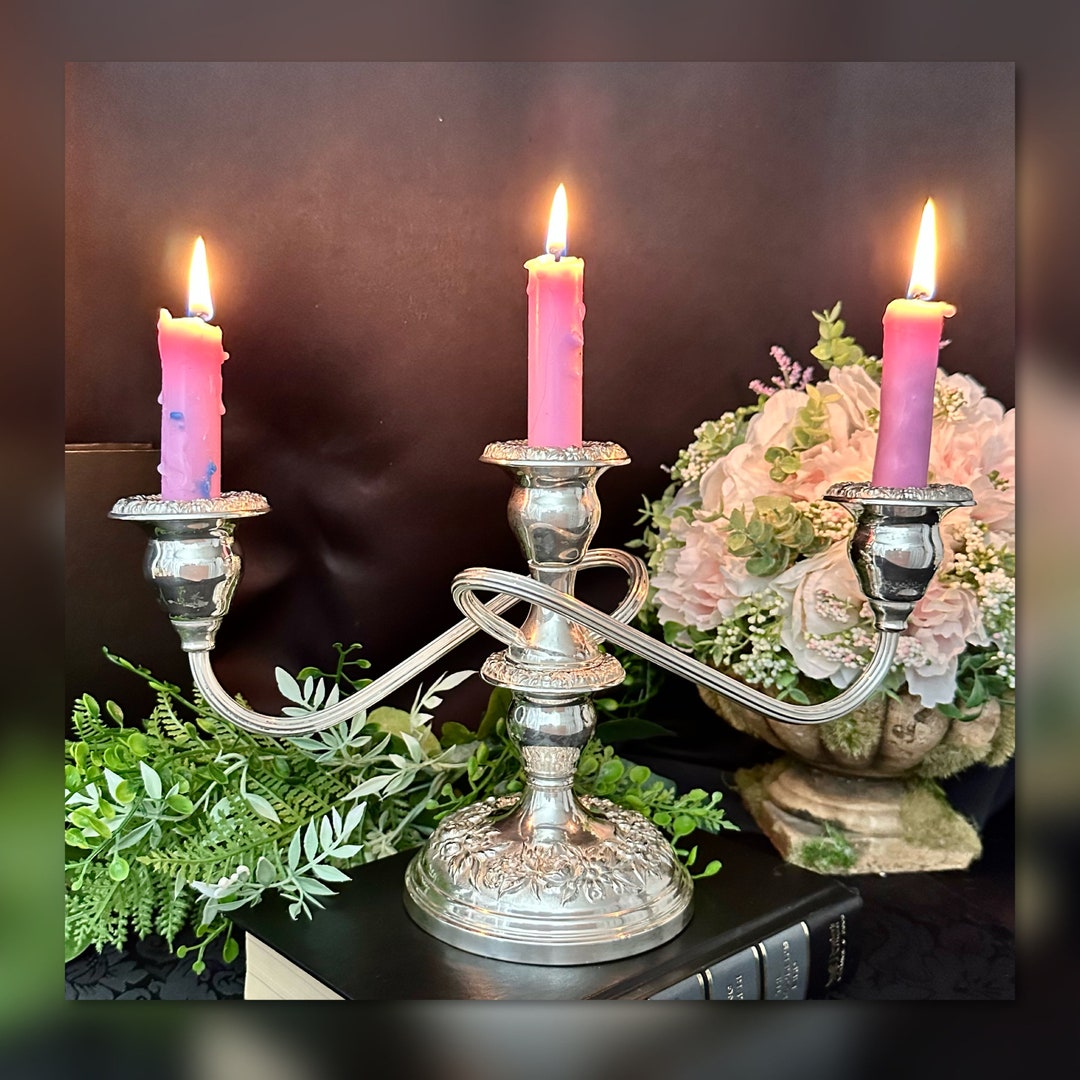 Kirk and Son Sterling Silver Repousse Candelabra / Kirk and Son Chased ...