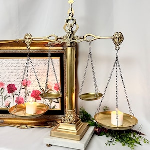 Vintage Justice Scale / Scales of Justice / Vintage Brass and Marble ...