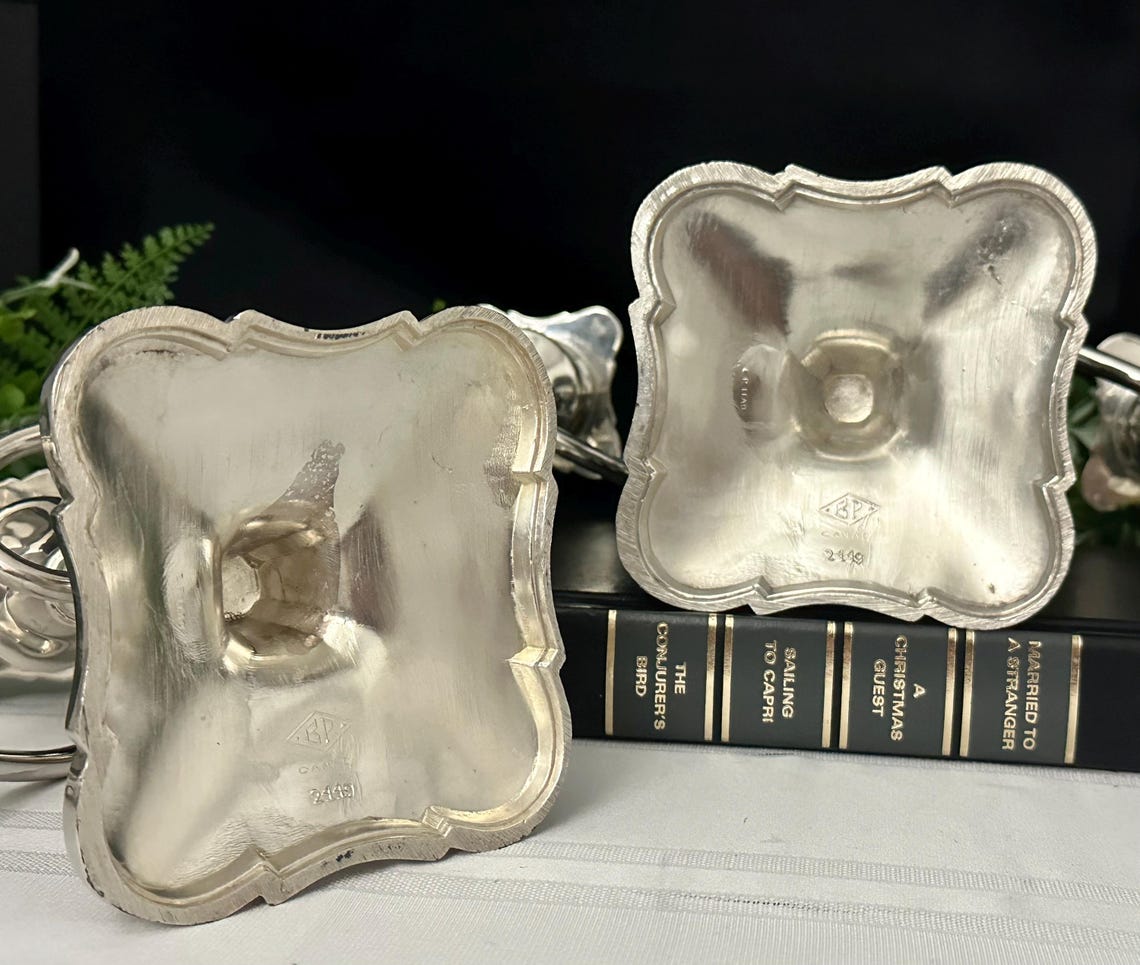 Silver Plated Candelabras / Benedict Proctor Art Nouveau Styled ...