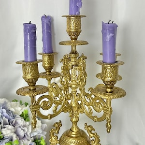 Italian Brevettato "style" Brass Candelabra / Bronze Vintage Baroque ...