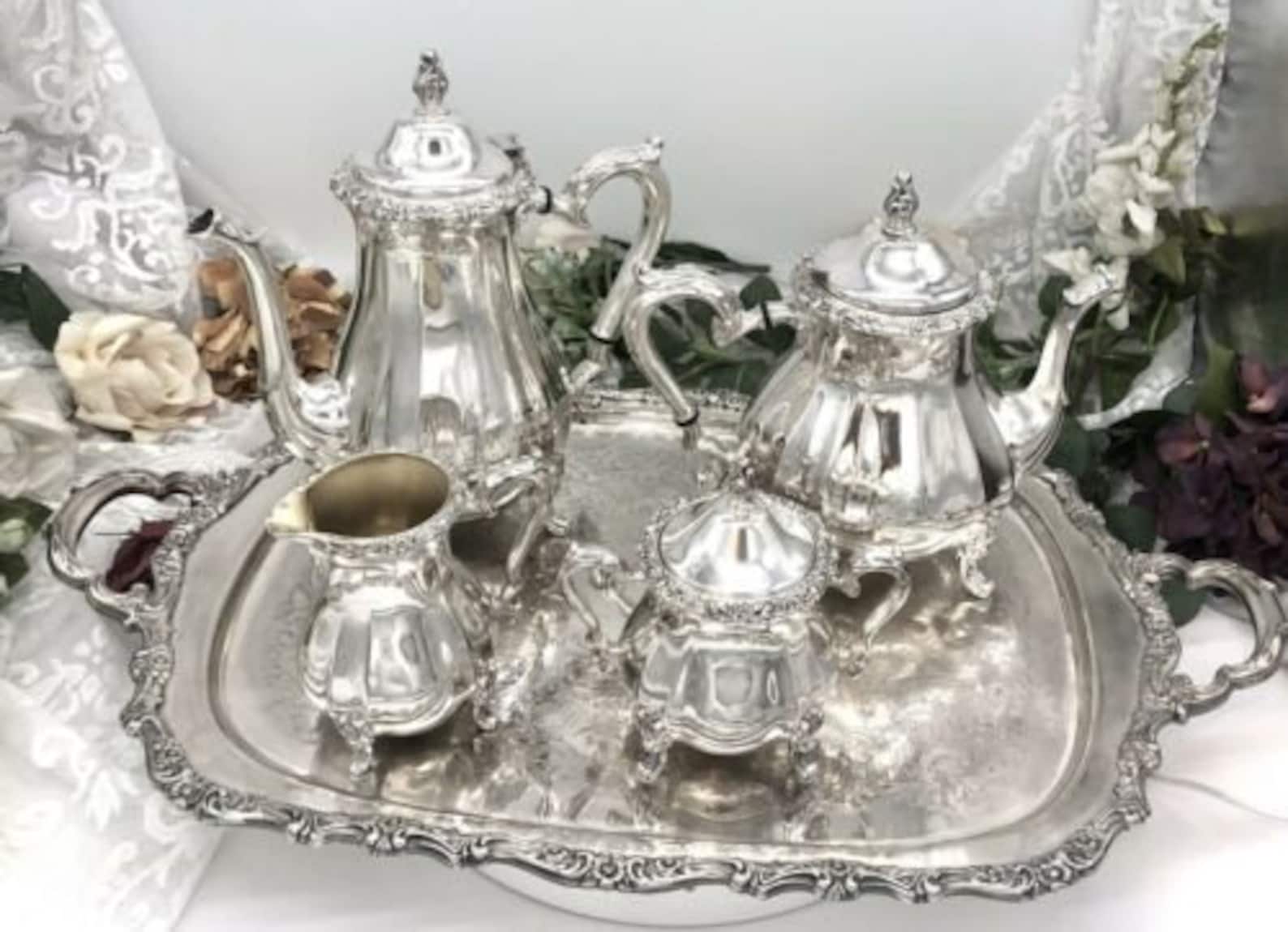 Vintage Tea Set / Vintage Oneida / Webster Wilcox Tea Set / - Etsy