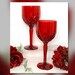 Waterford Crystal Water Glasses / Red Brookside Glasses / Red Water ...