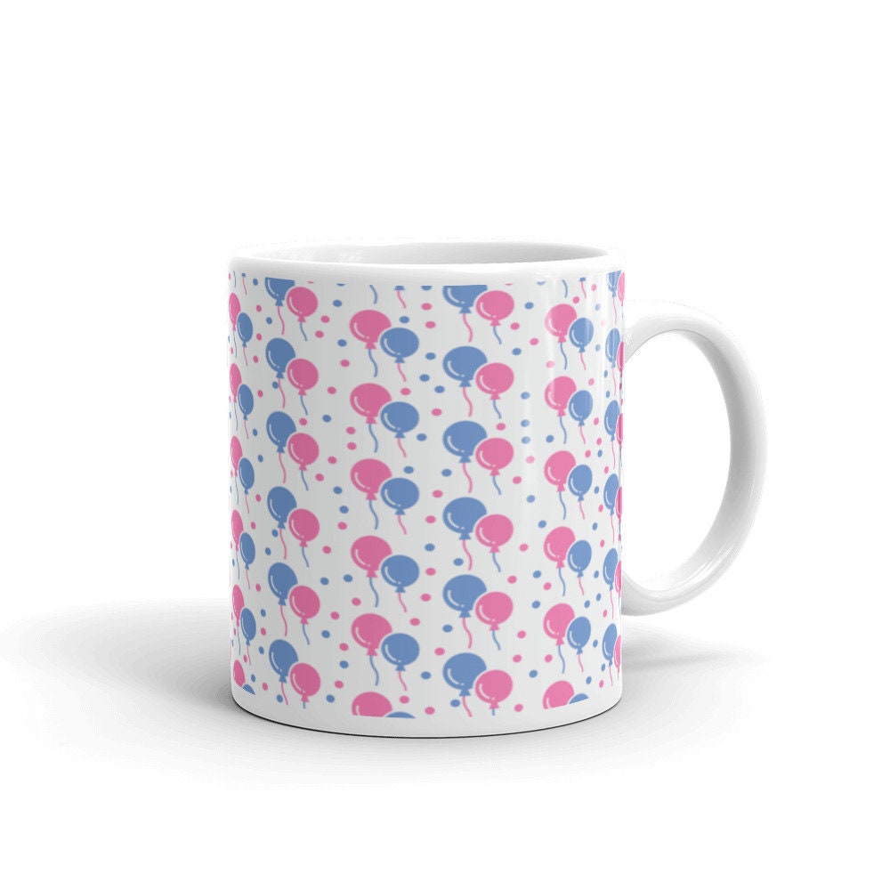 Birthday Balloon Print (2) Mug - Novelty Coffee Mug - Gift for Women or ...