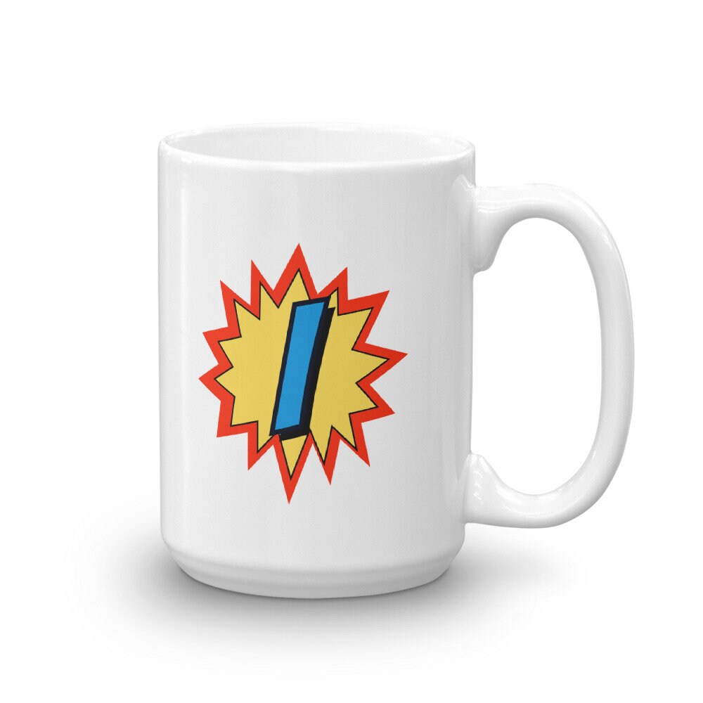 Comic Mug Superhero Gift Letter I | Coffee Mug, Travel Mug, Funny Quote ...