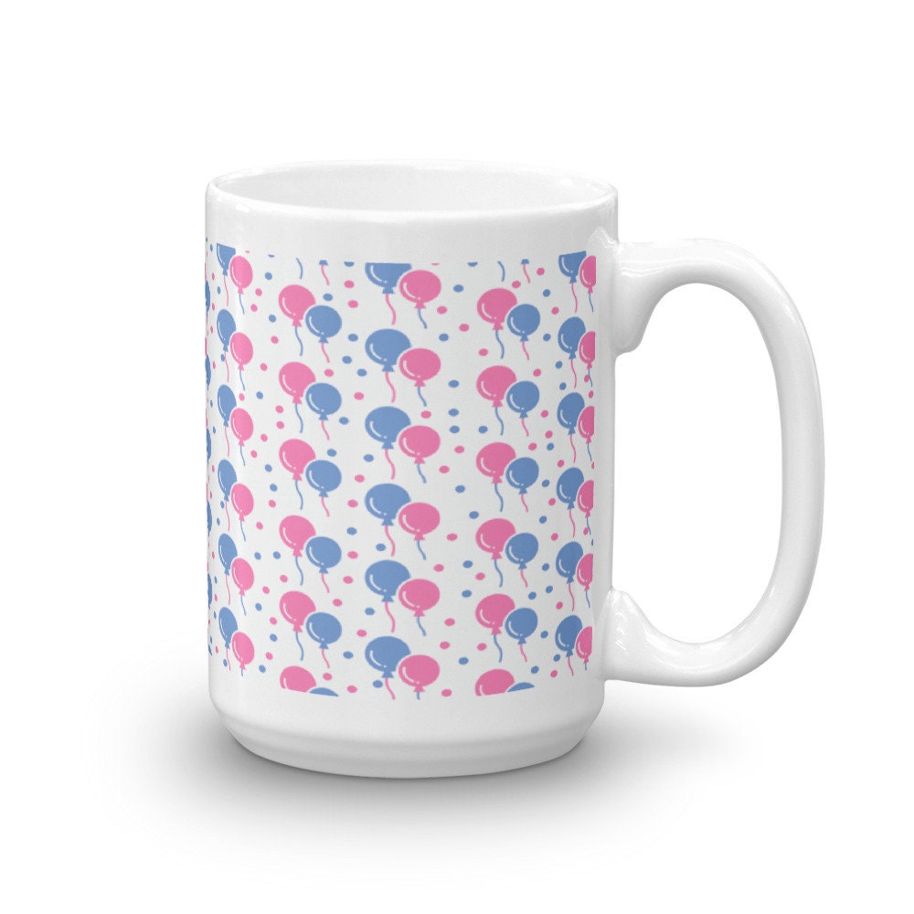 Birthday Balloon Print (2) Mug - Novelty Coffee Mug - Gift for Women or ...