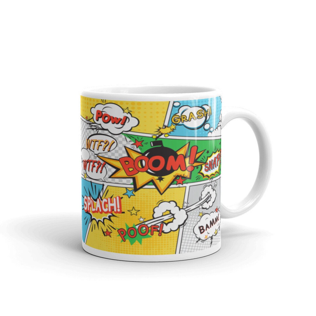 Comic Book Superhero Design (5) Mug / Comic Theme Mugs / Superhero ...
