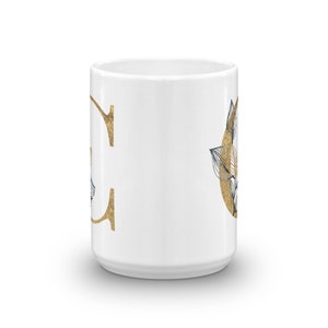 Golden Floral Monogram Letter C Mug, Unique Coffee Mugs, Novelty Coffee ...