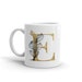 Golden Floral Monogram Letter E Mug, Unique Coffee Mugs, Novelty Coffee ...
