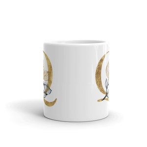 Golden Floral Monogram Letter Q Mug, Unique Coffee Mugs, Novelty Coffee ...