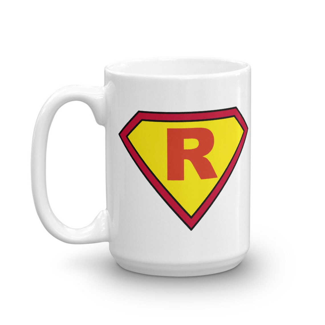 R Letter Mug Superhero Monogram Coffee Mug Family Matching - Etsy