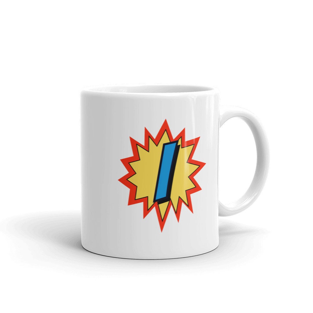Comic Mug Superhero Gift Letter I | Coffee Mug, Travel Mug, Funny Quote ...