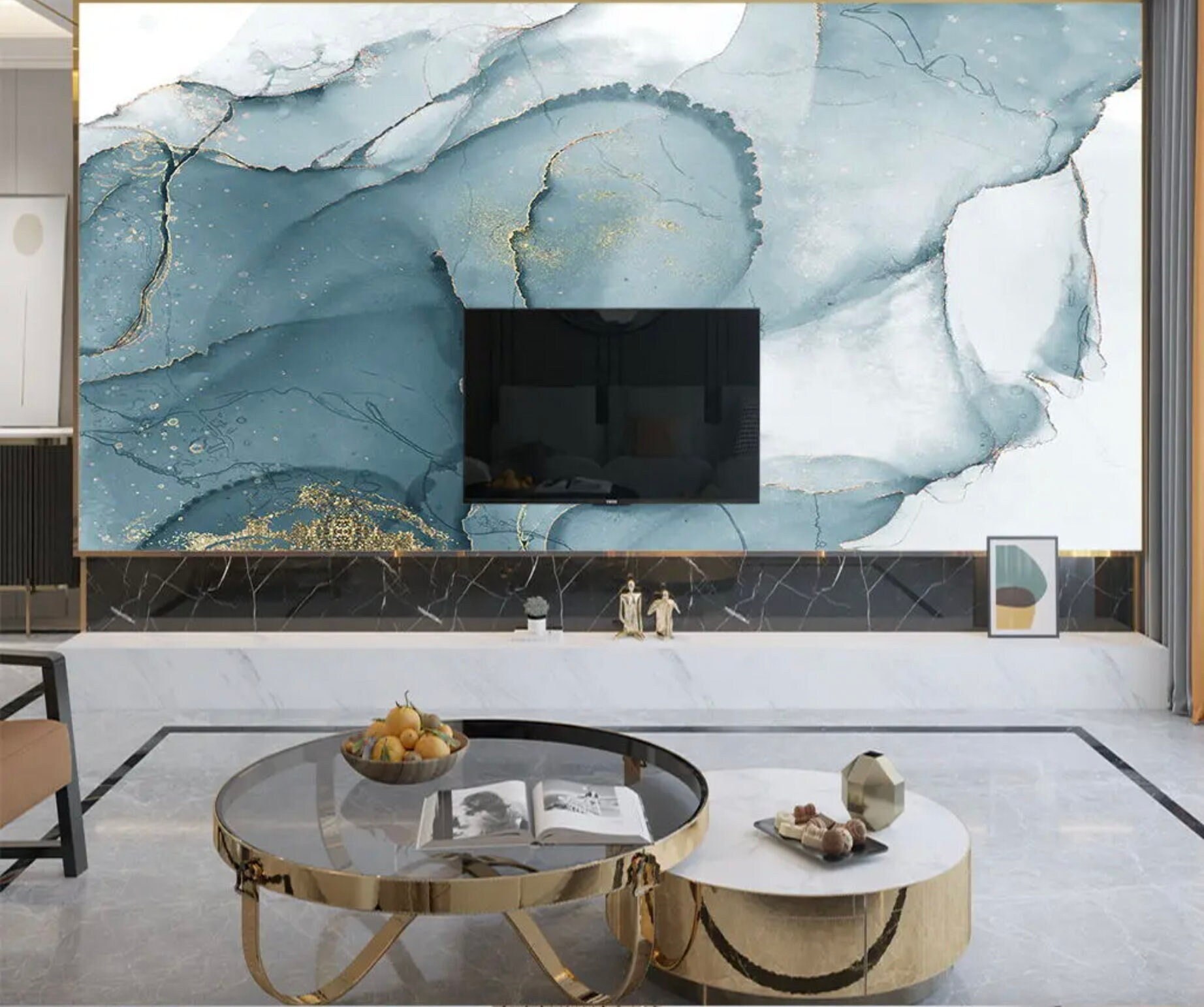 Marble Wallpaper Modern Beautiful Wall Mural for Living Room - Etsy