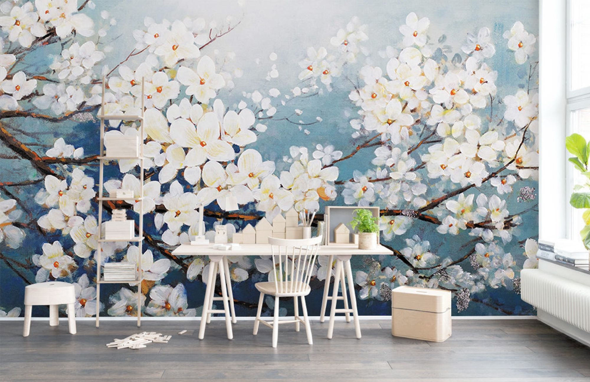 Sipringfloral Wallpaper Flowar Wall Mural Removable - Etsy