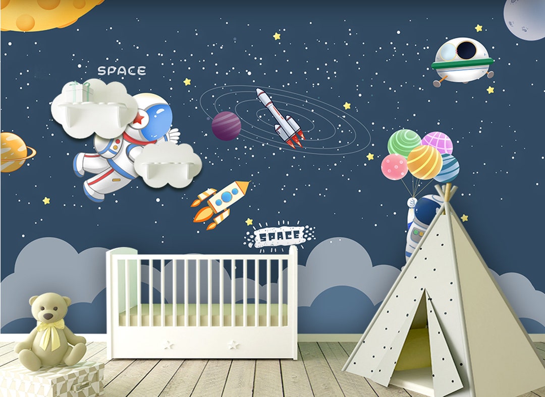 Nursery Wallpaper, Baby Room Wallpaper Mural, Kids Room Peel and Stick ...