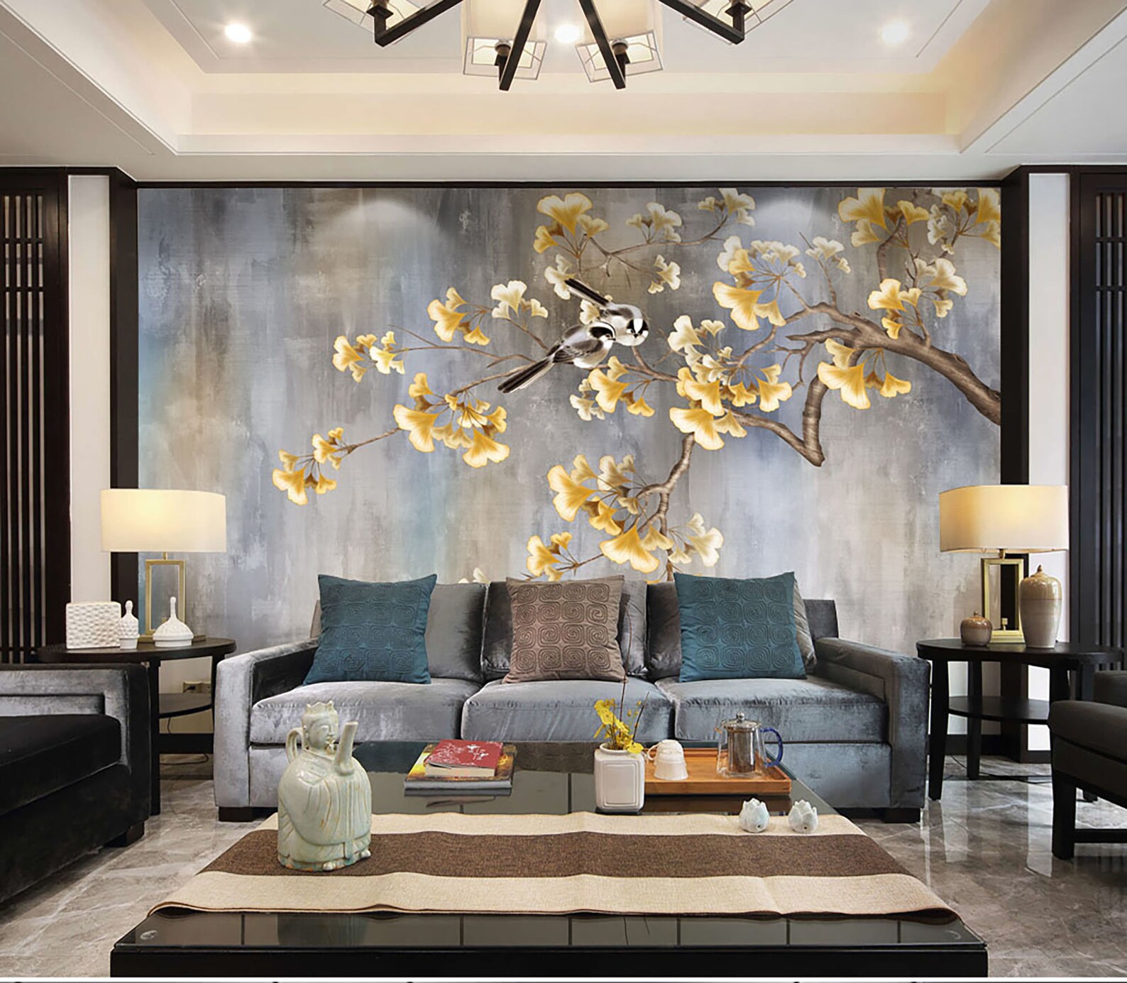 Bird and Flowers Wallpapper 3d Embossed Mural Beautiful | Etsy