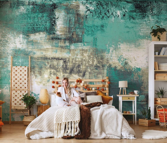 Abstract Wallpaper Wall Mural Fabric Textile Wall Paper High - Etsy