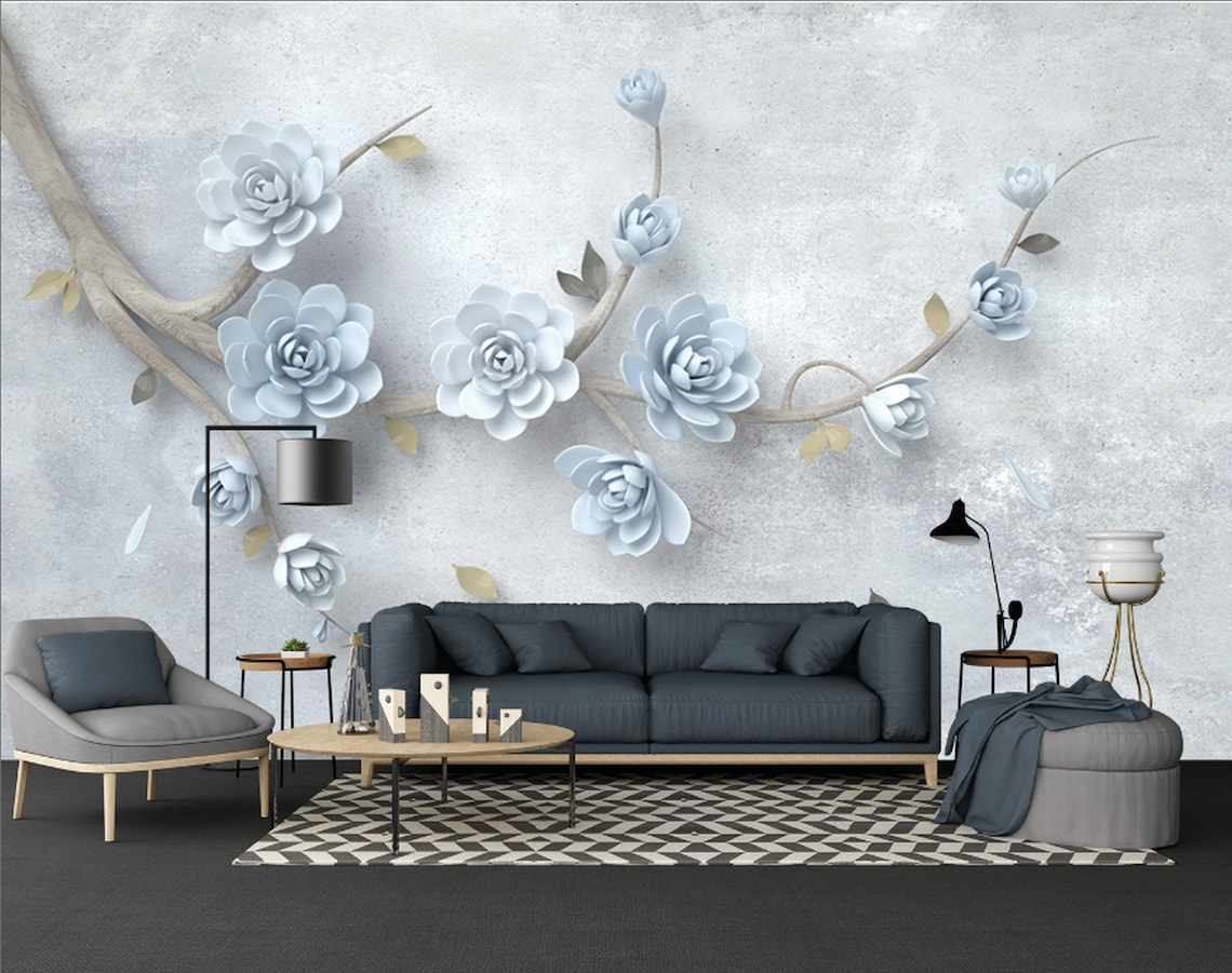 3D Embossed Effect Wallpaper Wall Mural for Beautiful Living - Etsy UK