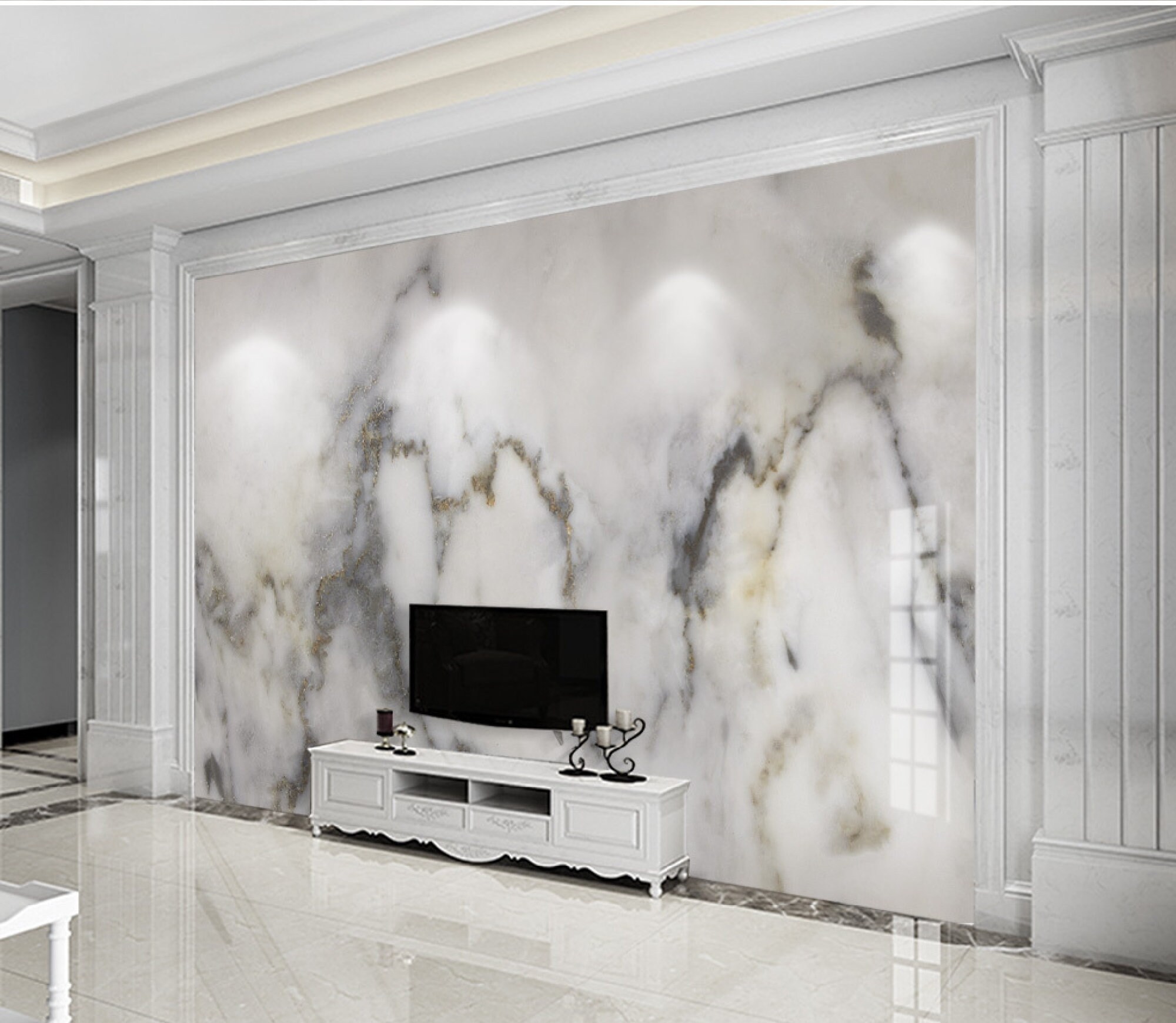 Marble Wallpaper Modern Beautiful Wall Mural for Living Room - Etsy
