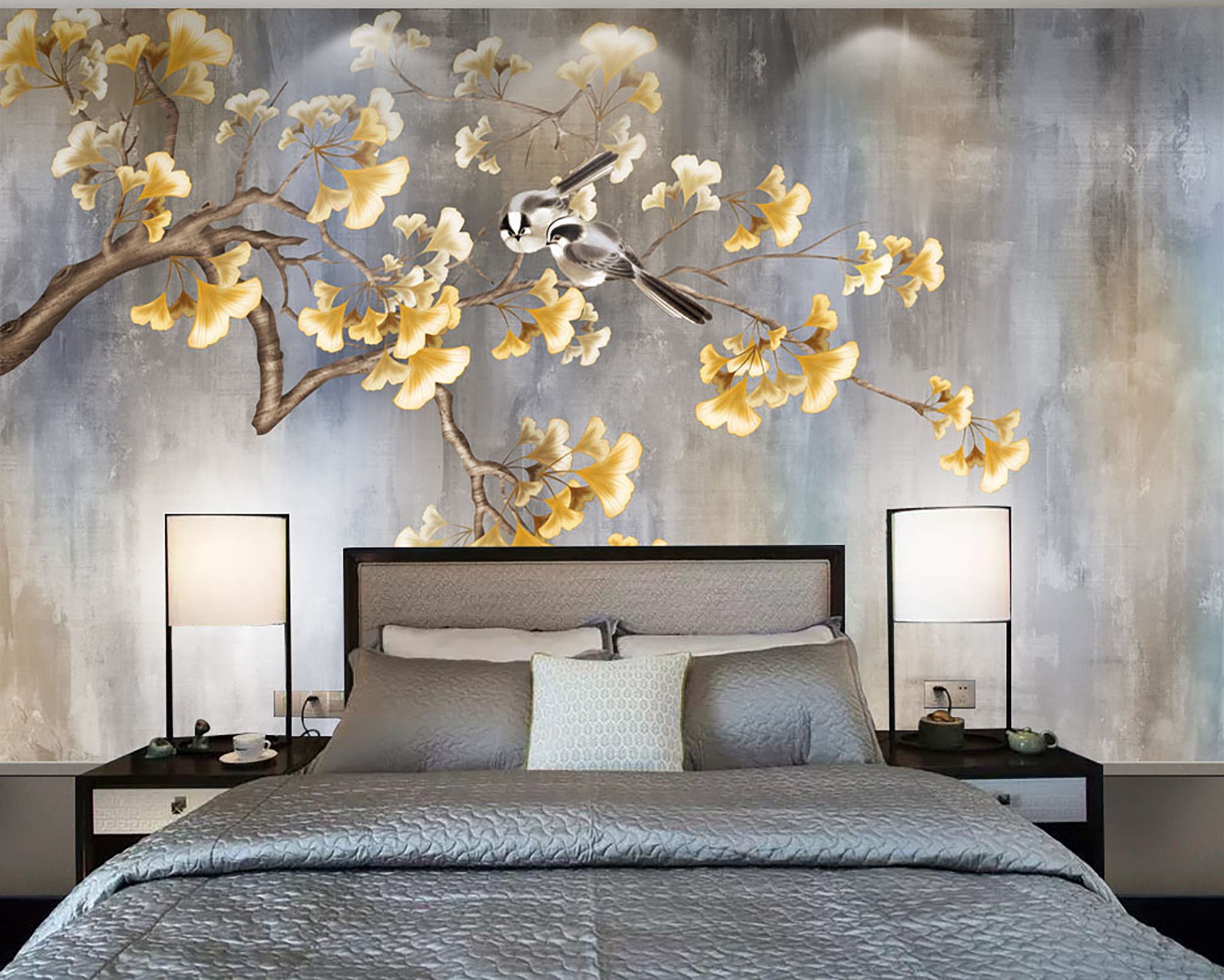 Bird and Flowers Wallpapper 3d Embossed Mural Beautiful | Etsy