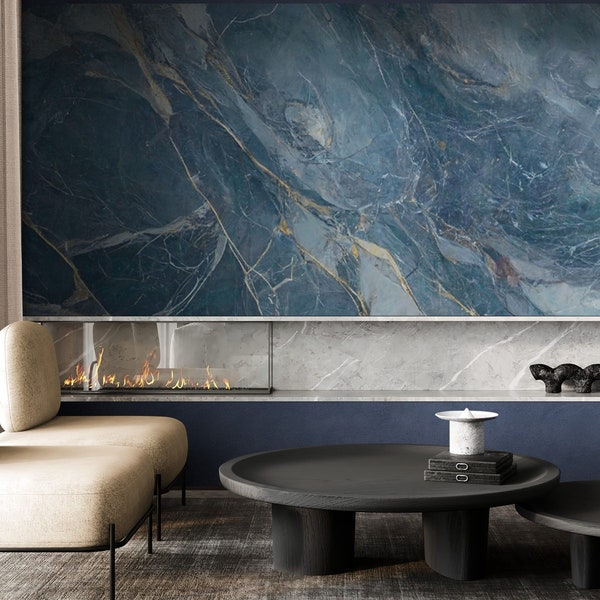 Blue Marble Wallpaper - Etsy