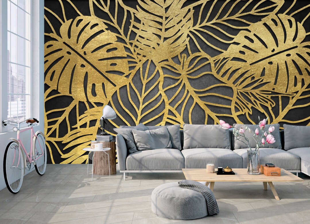 Leaf,floral Wallpaper, Flowar Wall Mural, Removable Wallpaper, Fabric ...