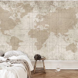 World Map Wall Mural Modern Wallpaper Home Decor for Living Room ...