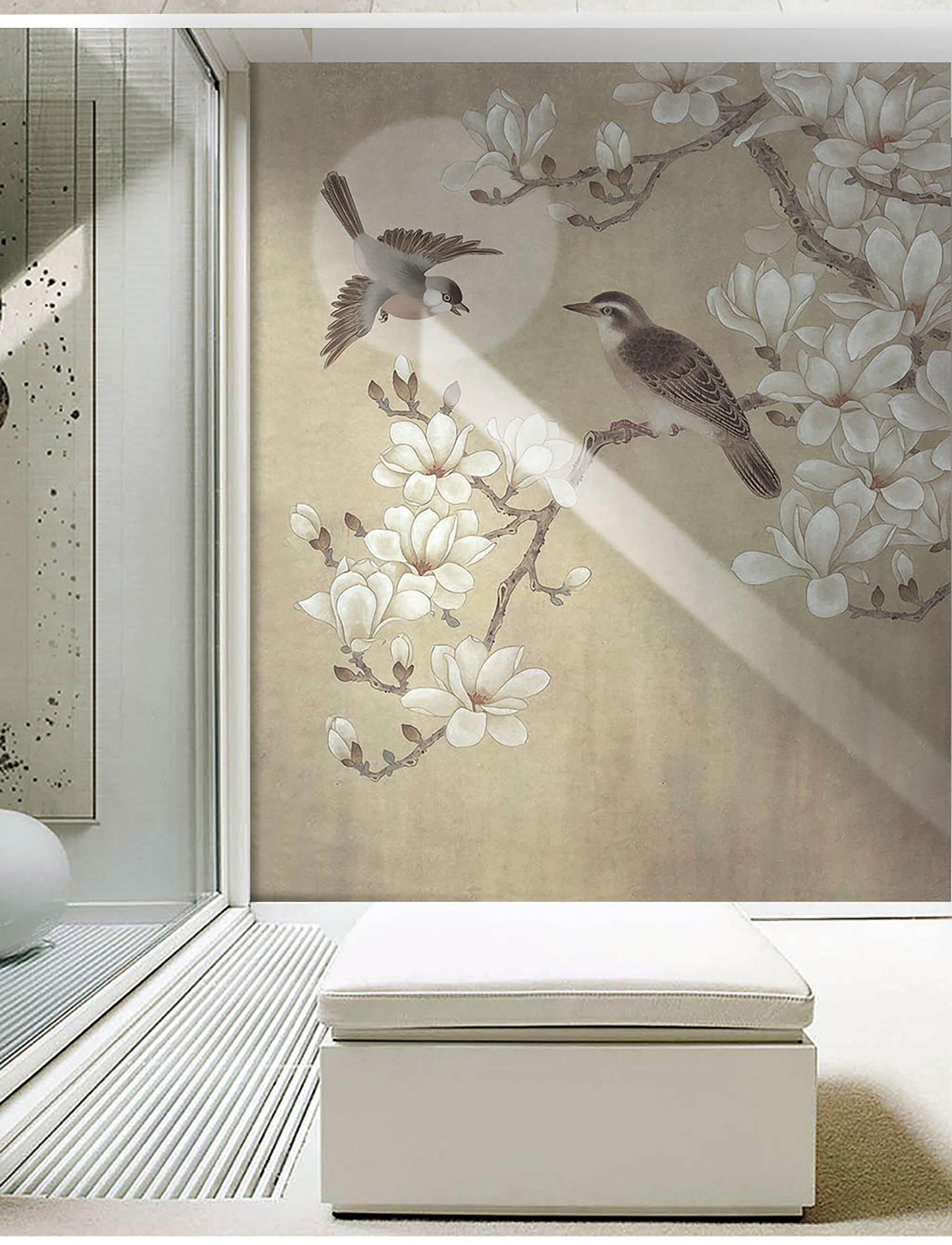 Magnolia Flowers Wallpapper 3d Embossed Mural Beautiful | Etsy