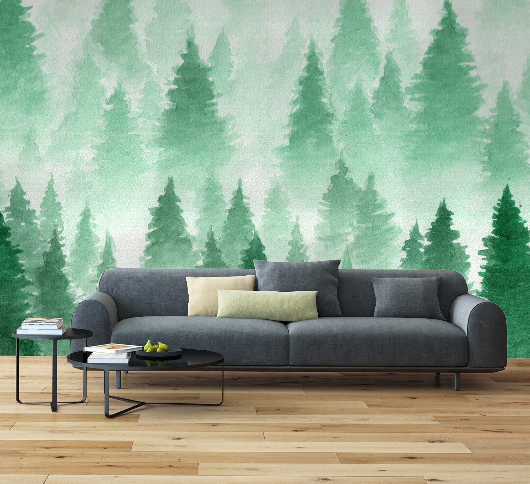 Jungle Wallpaper, Removable Wall Mural, Fabric Textile Wallpaper FL22 ...
