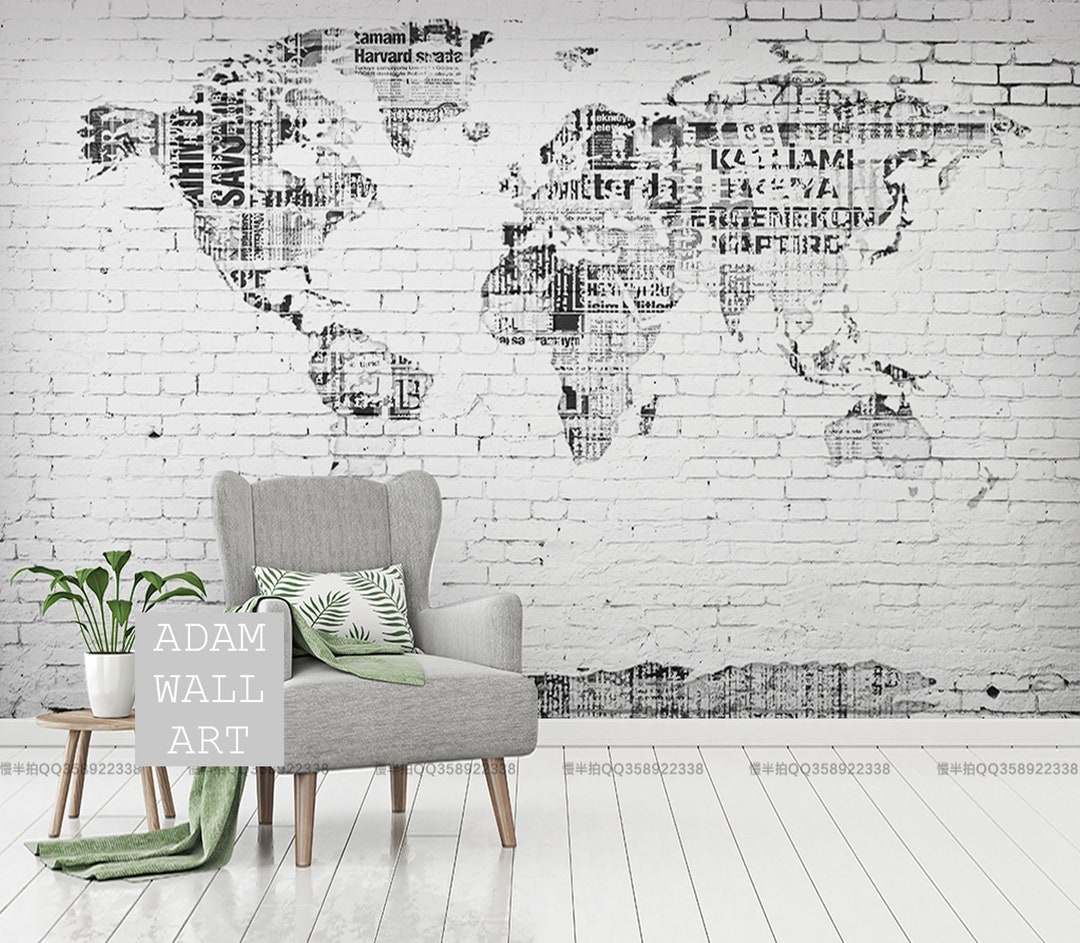 World Map Wallpaper Modern Wall Mural Home Decor for Living Room ...