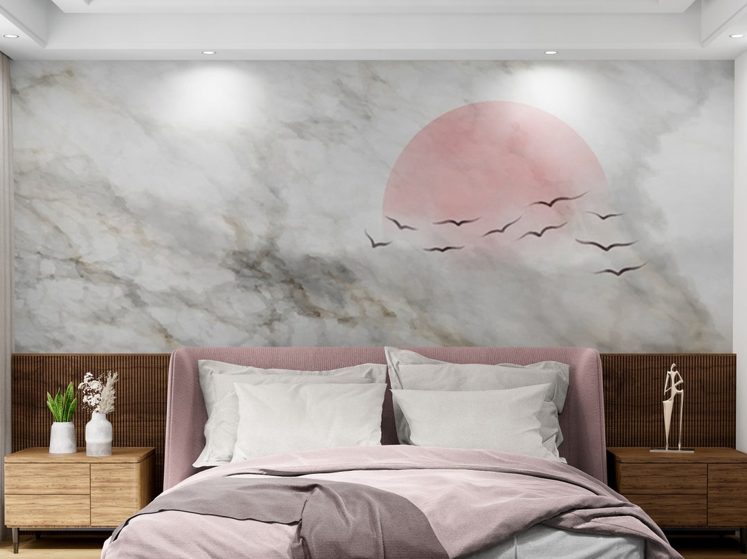 Marble Style Wallpaper Wall Mural, Bedroom Background Mural, Living ...