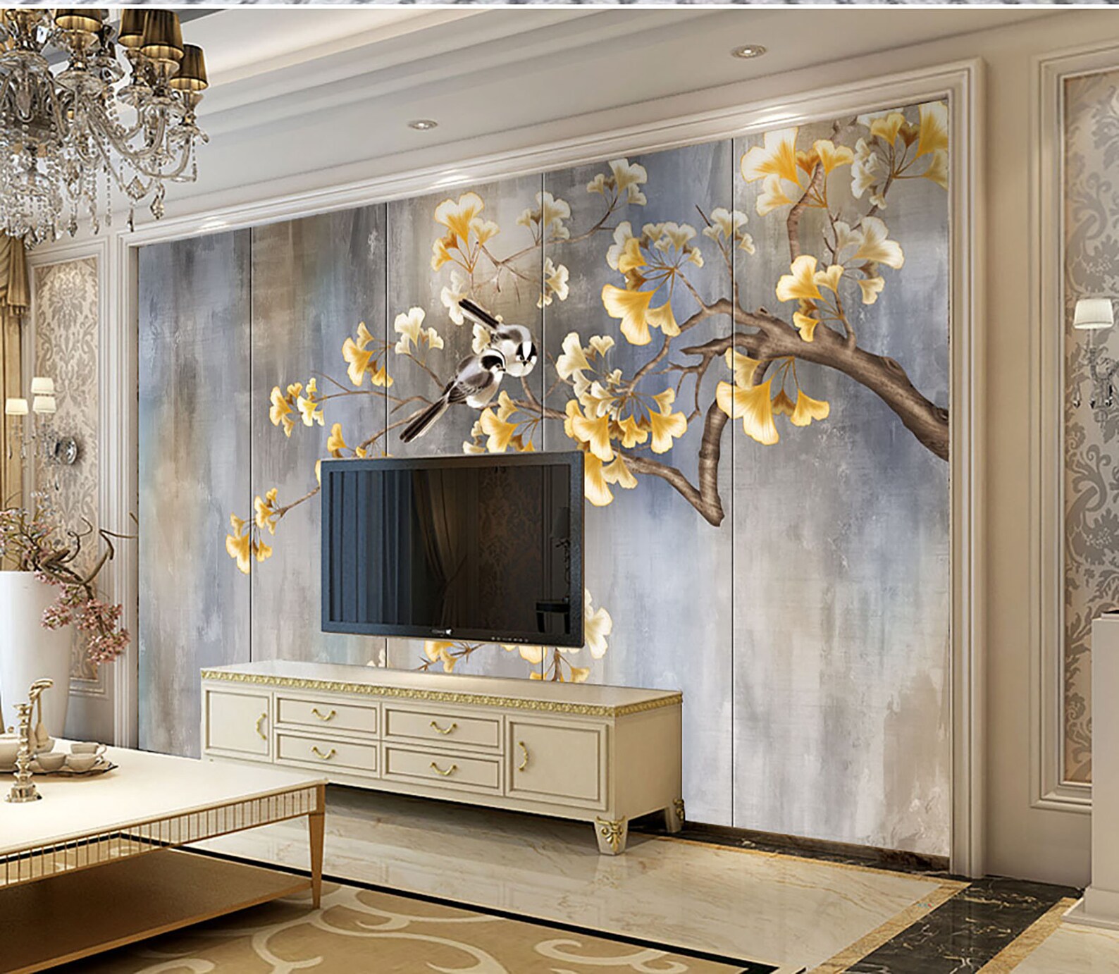 Bird and Flowers Wallpapper 3d Embossed Mural Beautiful | Etsy