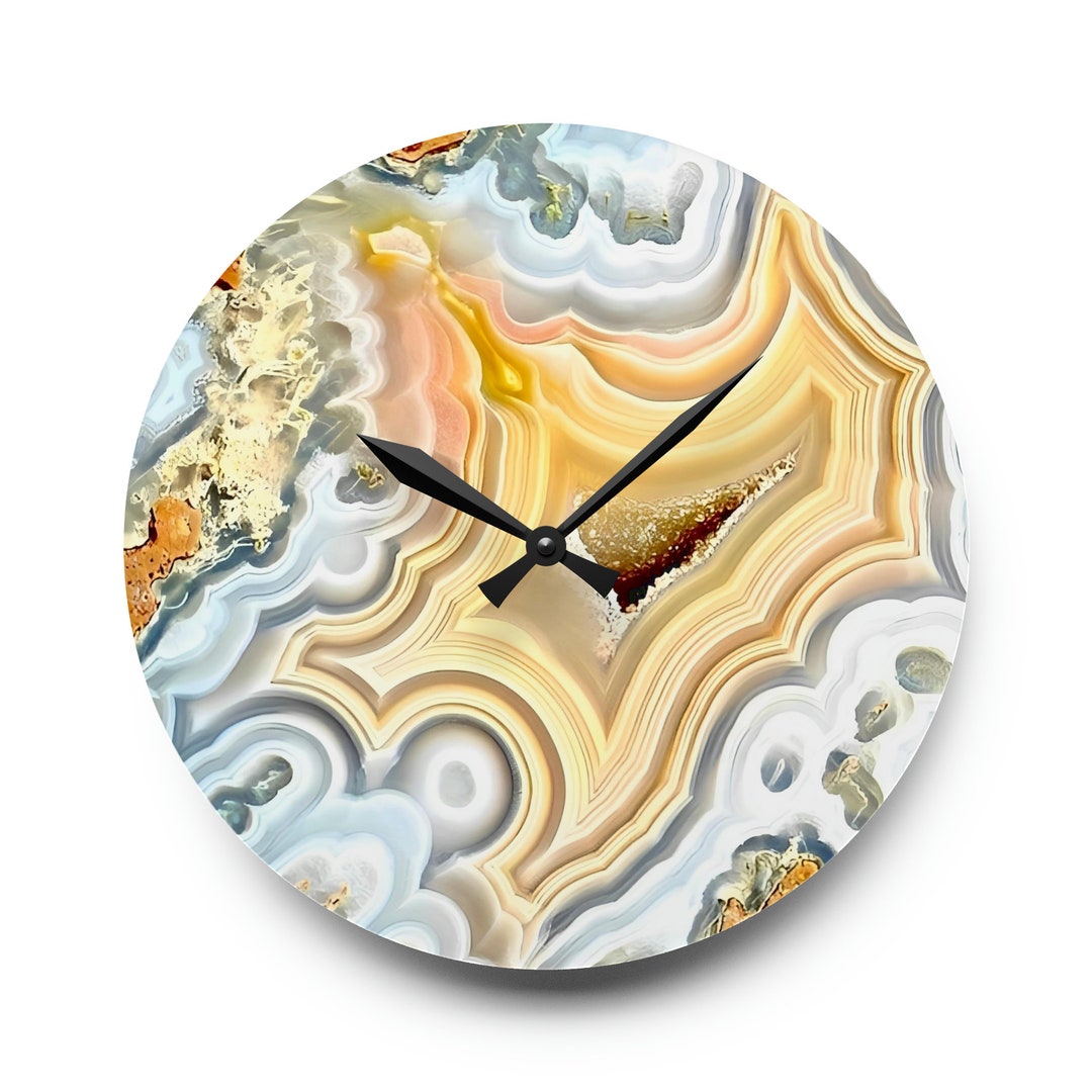 Geode Wall Clock, Unique Wall Clock, Wall Clock Without Numbers, Geode ...