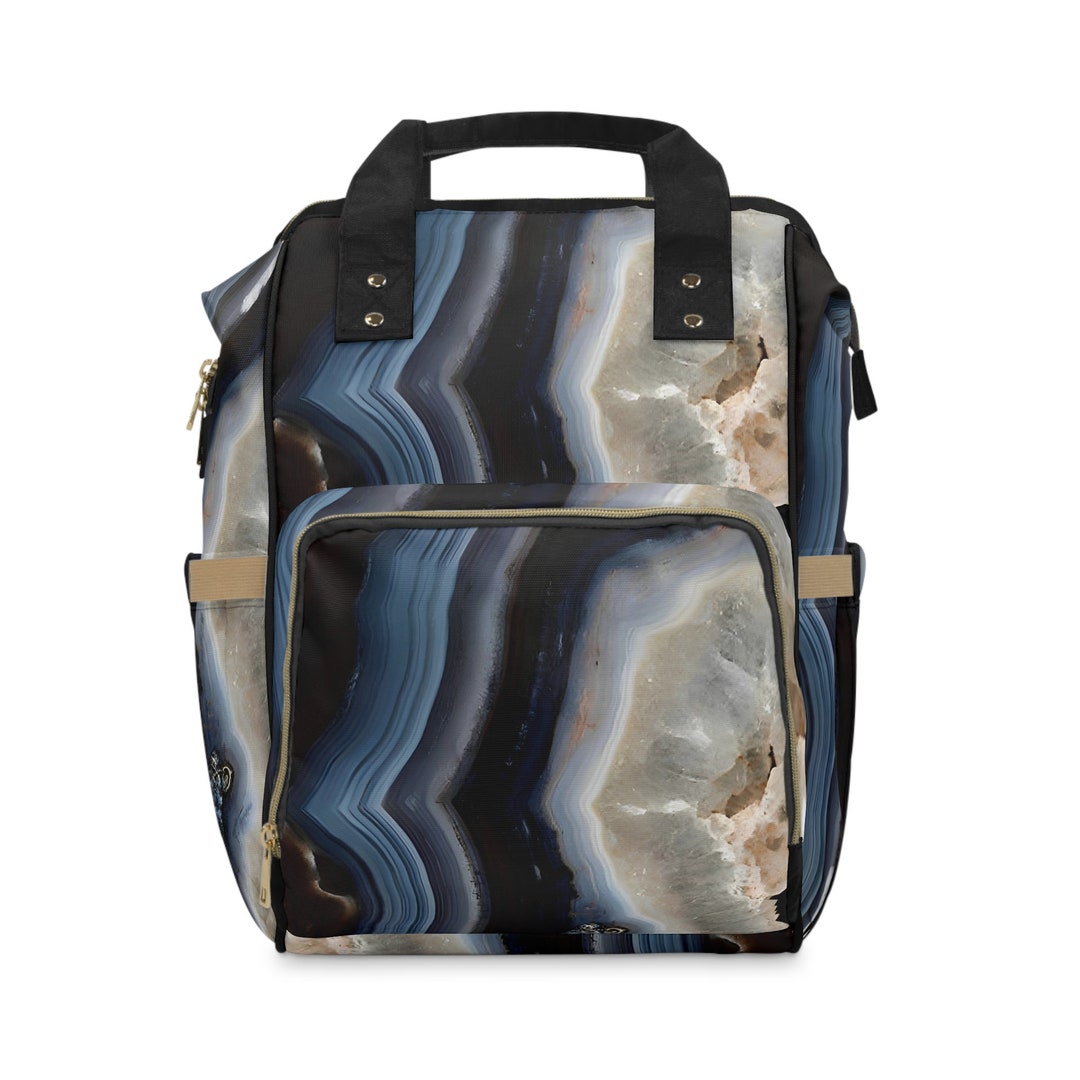 Black Agate Geode Print Diaper Backpack - Etsy