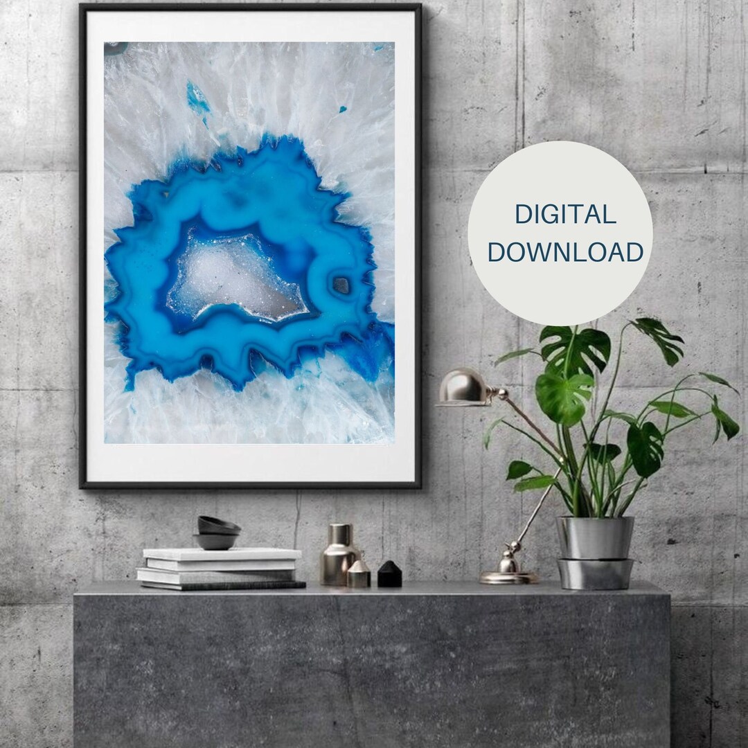 Geode Wall Art Instant Download, Mineral Prints, Digital Art Download ...