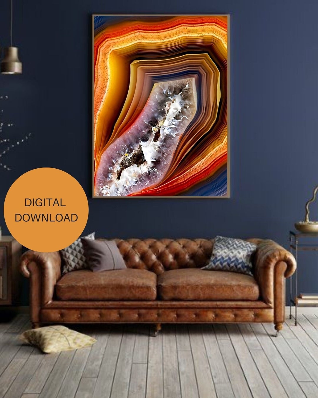 Agate Geode Digital Print, Geode Art Printable, Printable Geode Wall ...