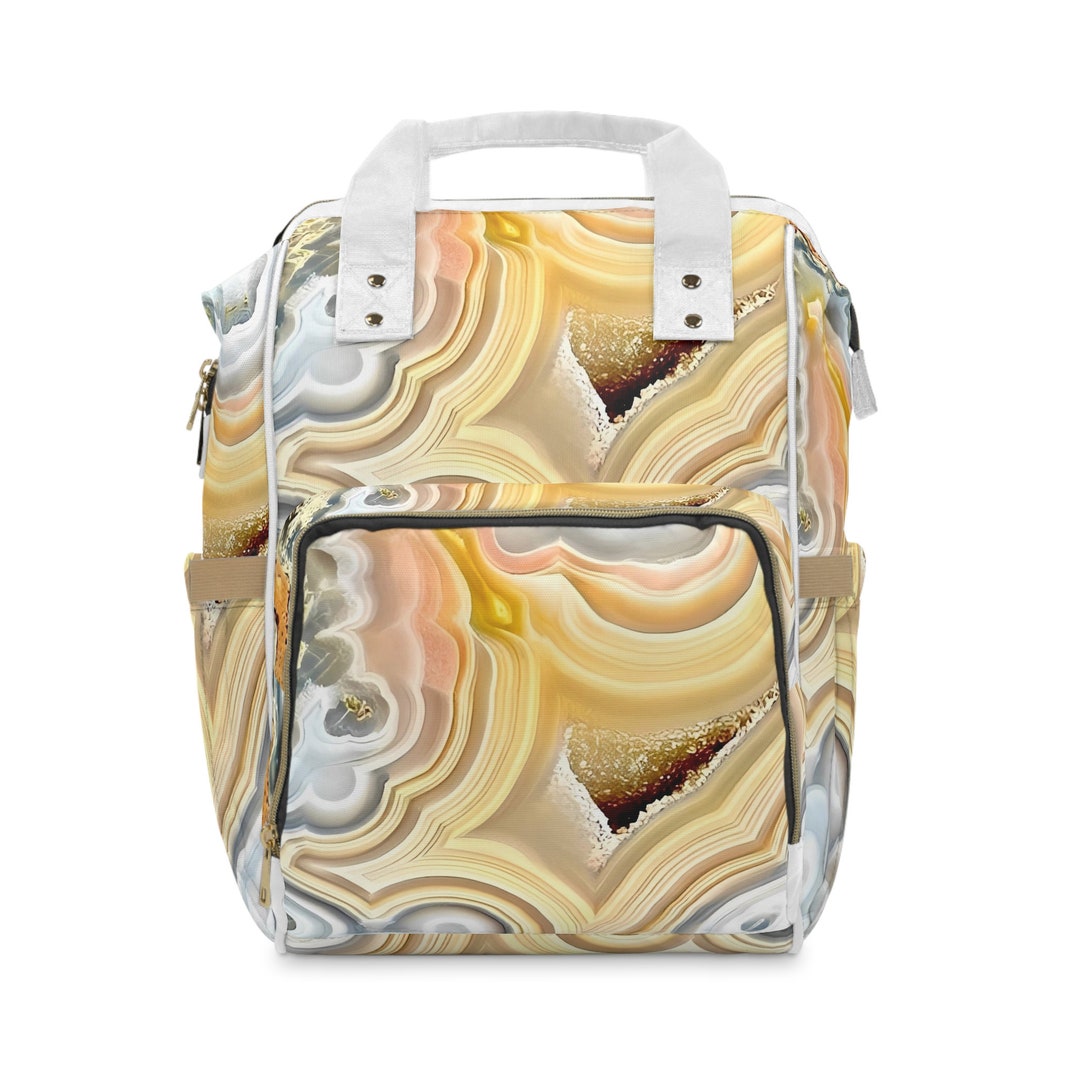 Yellow Geode Print Diaper Backpack: Multifunctional Baby Bag - Etsy