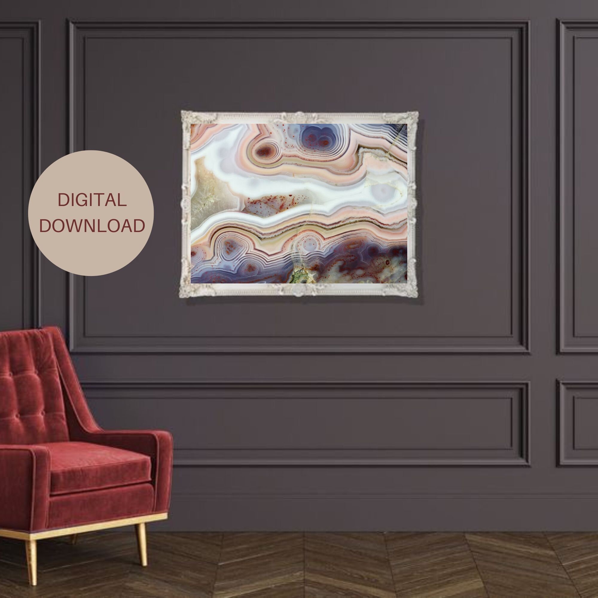 Agate Geode Printable Wall Art, Geode Printable, Geode Home Decor ...