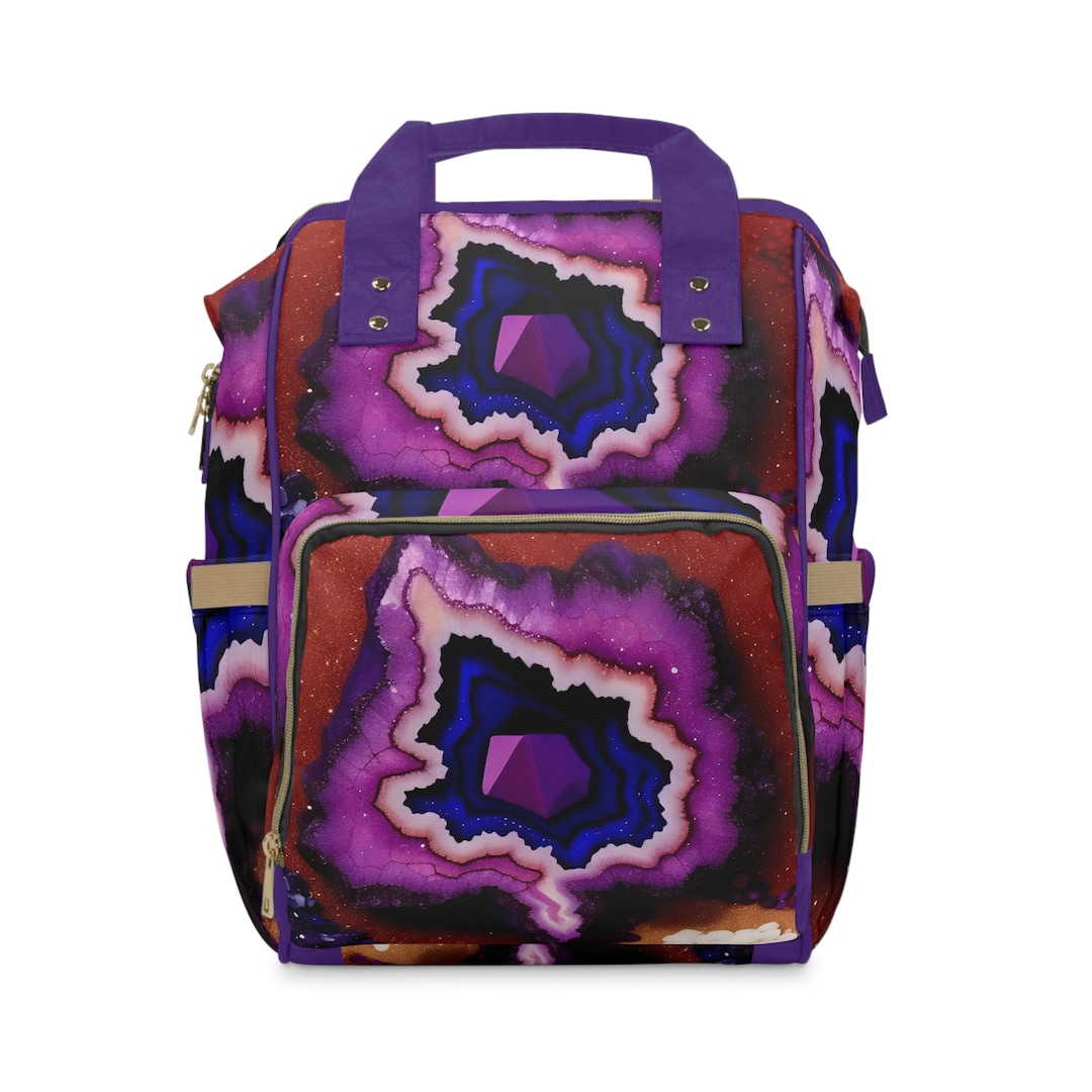 Purple Geode Print Diaper Backpack: Modern Baby Bag - Etsy