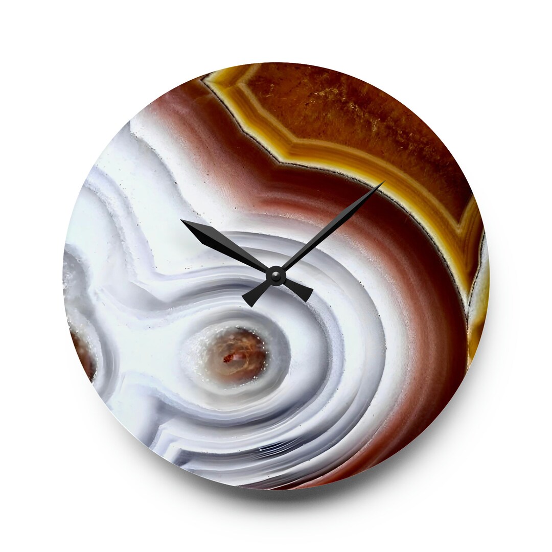 Agate Geode Wall Clock, Unique Wall Clock, Wall Clock Without Numbers ...