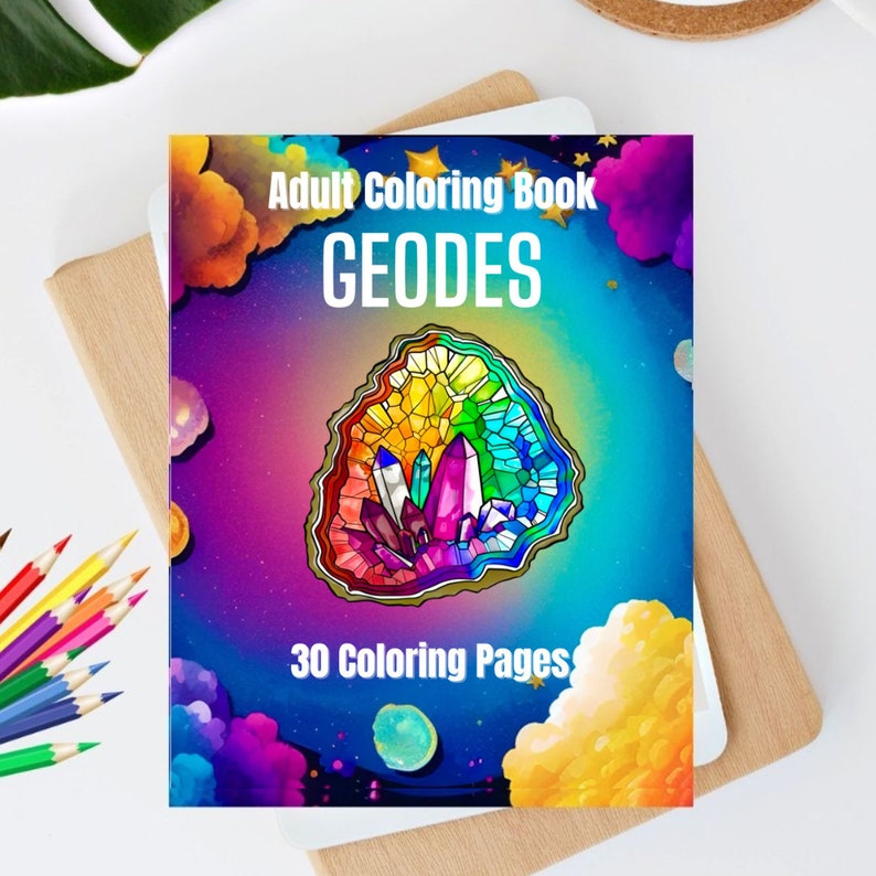Digital Download Geode Coloring Book, Geode Patterns, Adult Coloring ...