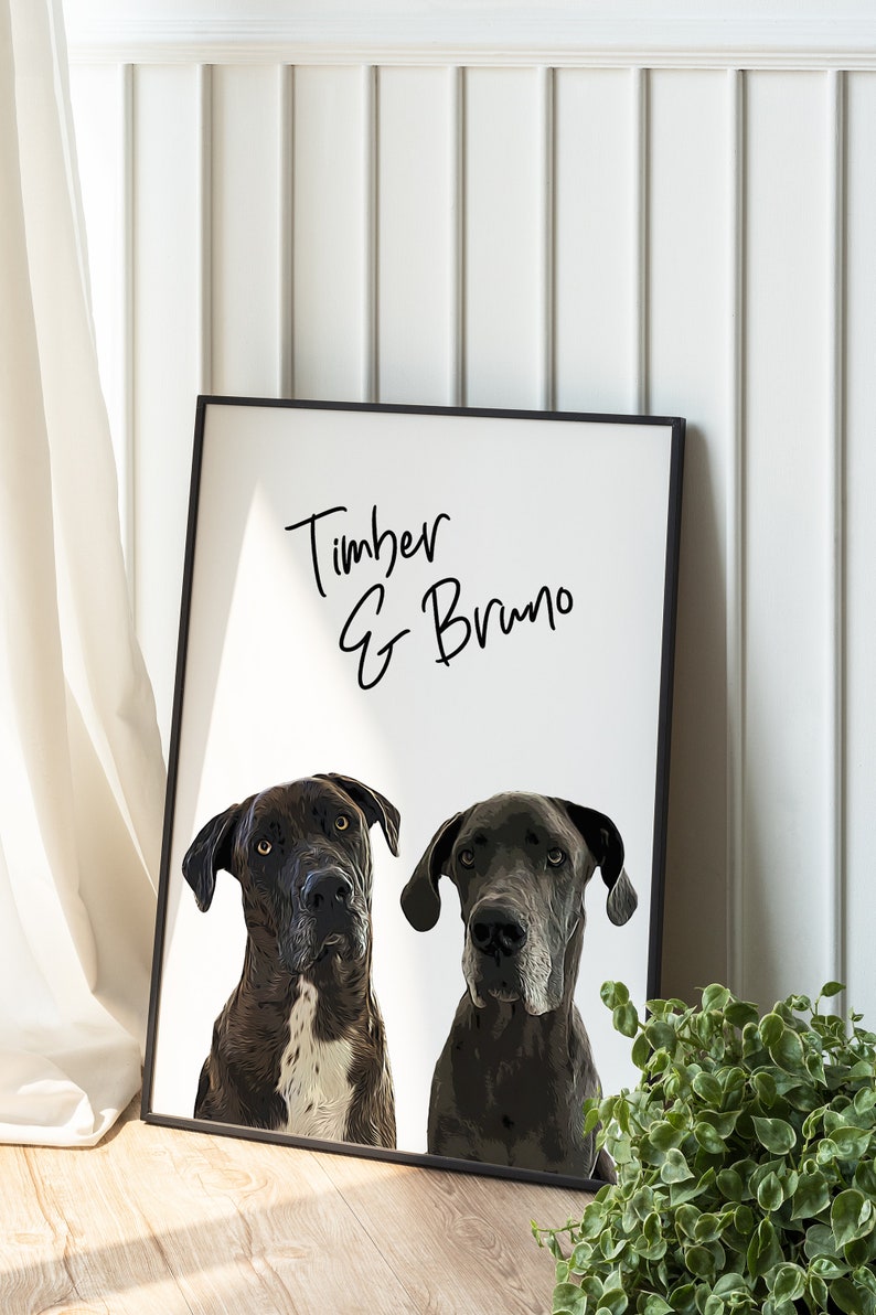 Multiple Pet Portrait Cat Portrait Digital Cat Art Cat - Etsy