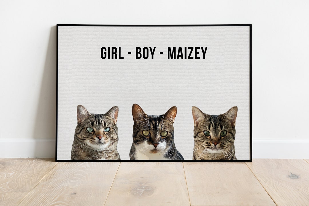 Multiple Pet Portrait | Cat Portrait | Digital Cat Art | Cat Art | Pet ...